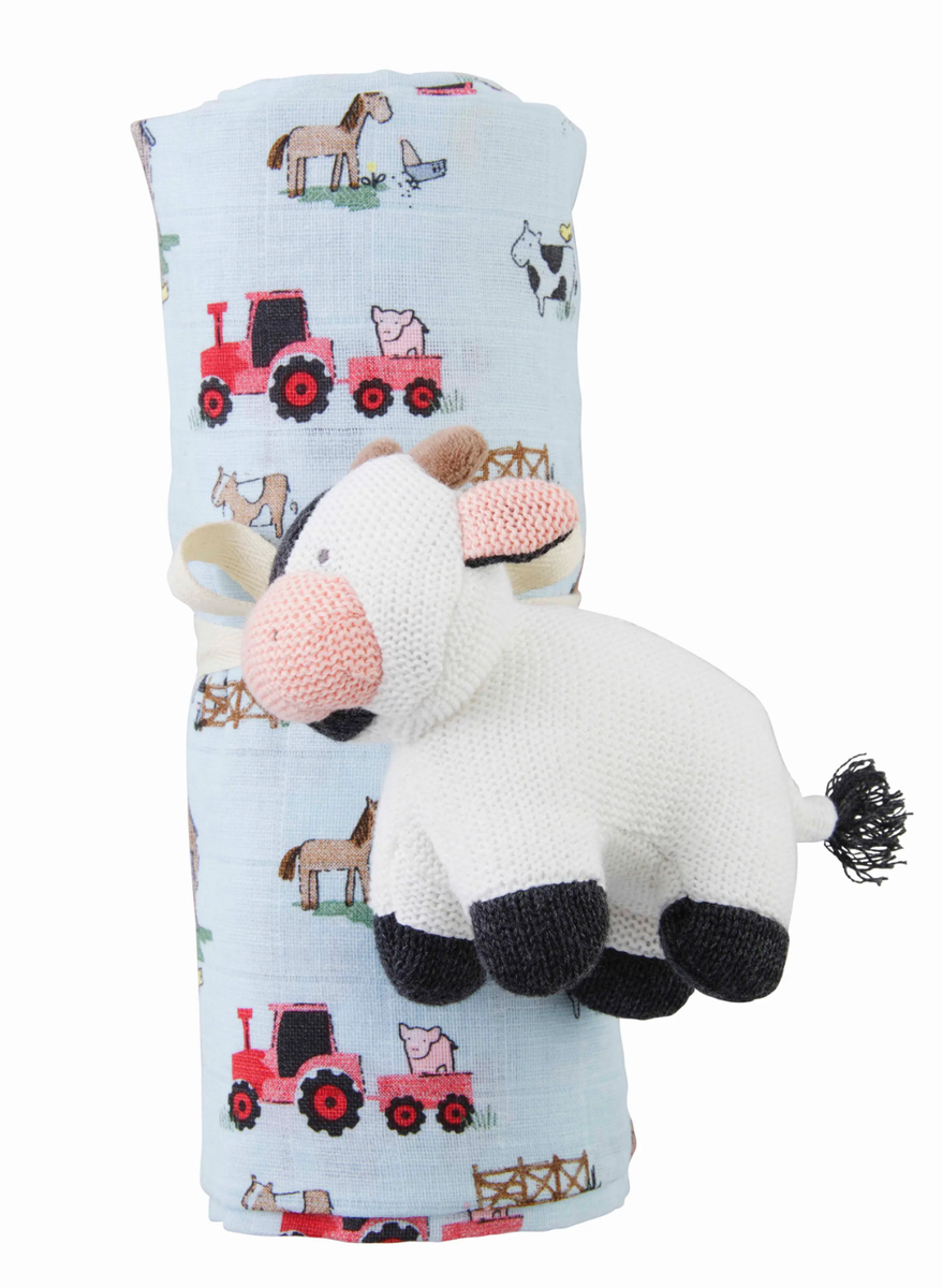 Swaddle and rattle set – Rabbit Ridge Farms